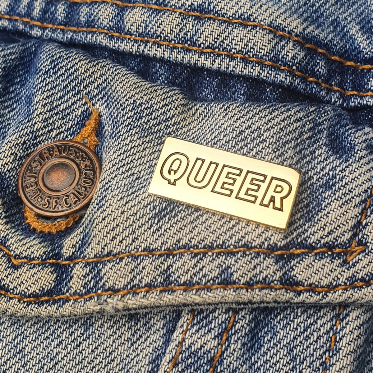 Queer Pin Badge Dragged Out